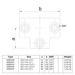 Long Tee 42MM Key Clamp Fitting - Pipe Dream Fittings