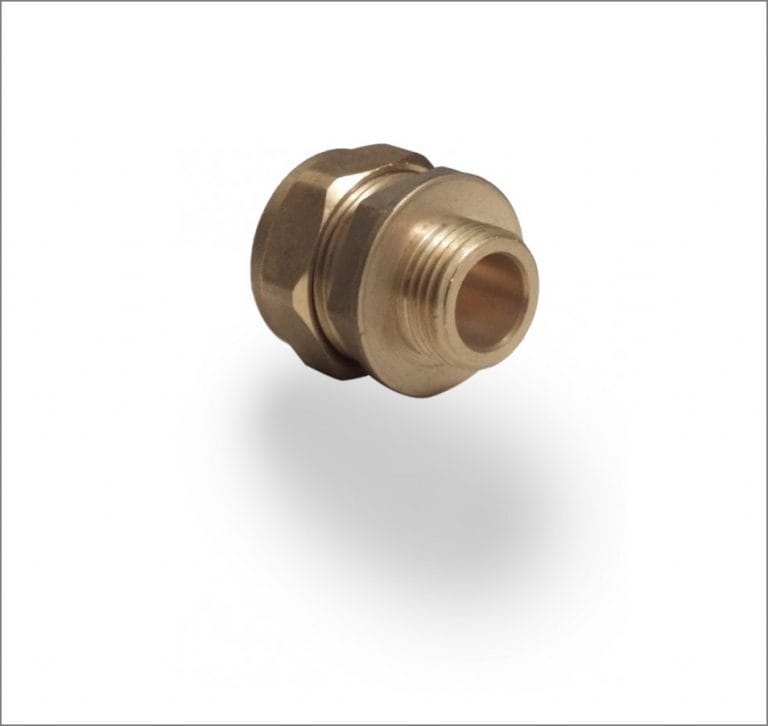 Male Iron Coupler Brass Compression Fitting - Pipe Dream Fittings
