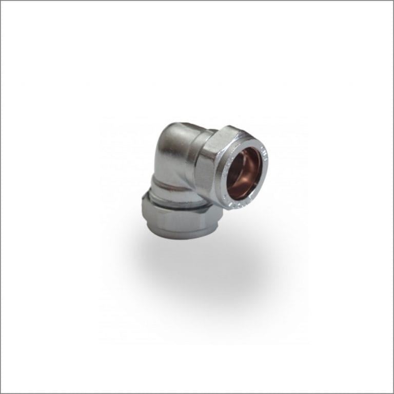 90 Degree Elbow Chrome Compression Fitting - Pipe Dream Fittings