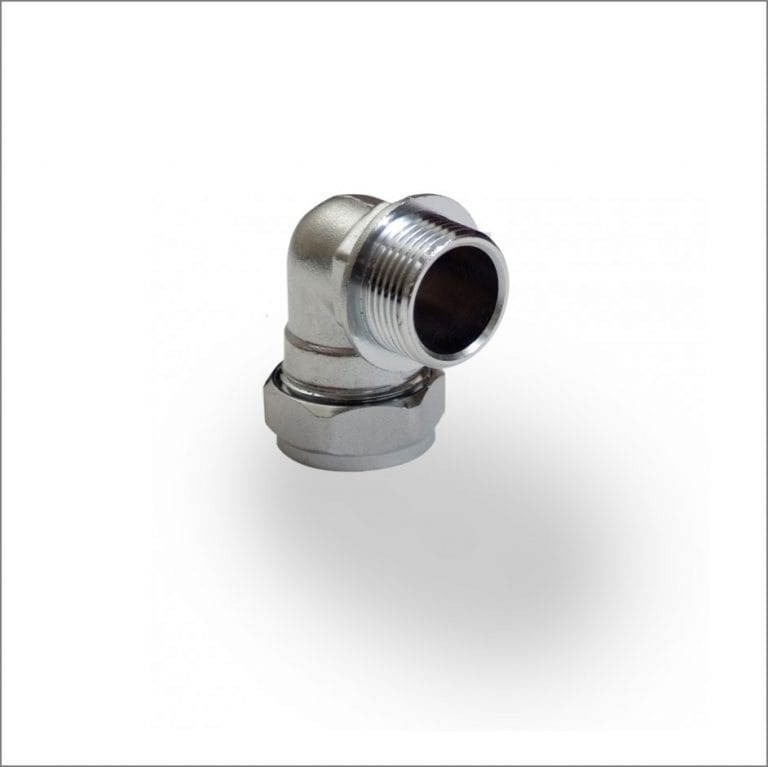 Male Iron Elbow Chrome Compression Fitting - Pipe Dream Fittings