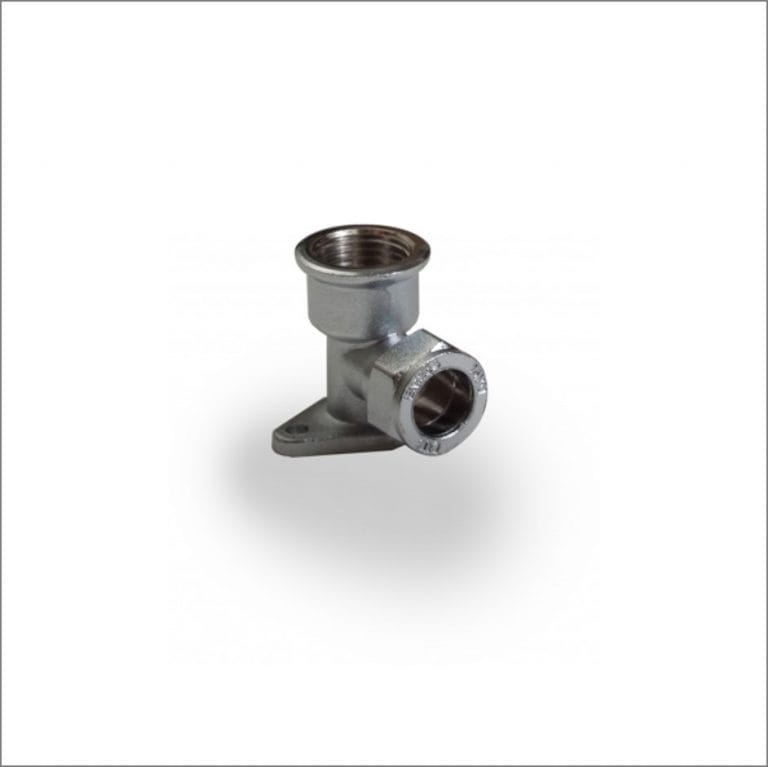Wall Plate Elbow Chrome Compression Fitting - 15MM X 1/2" - Pipe Dream Fittings