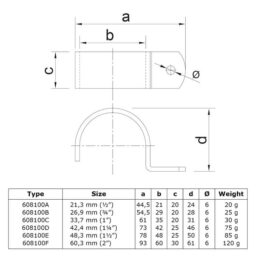 Saddle Clamp 21MM Key Clamp Fitting - Pipe Dream Fittings