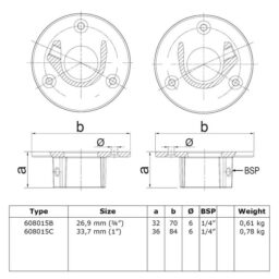 Inlet Wall Plate 27MM Key Clamp Fitting - Pipe Dream Fittings