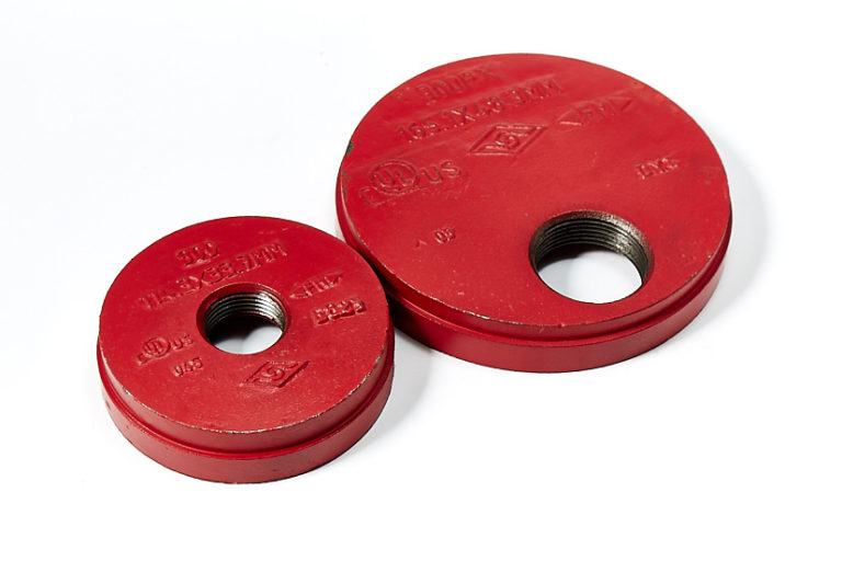 Tapped Blank Grooved Red Pipe Fitting - Pipe Dream Fittings