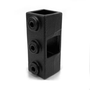 Black Square Two Socket Cross 25MM - Pipe Dream Fittings