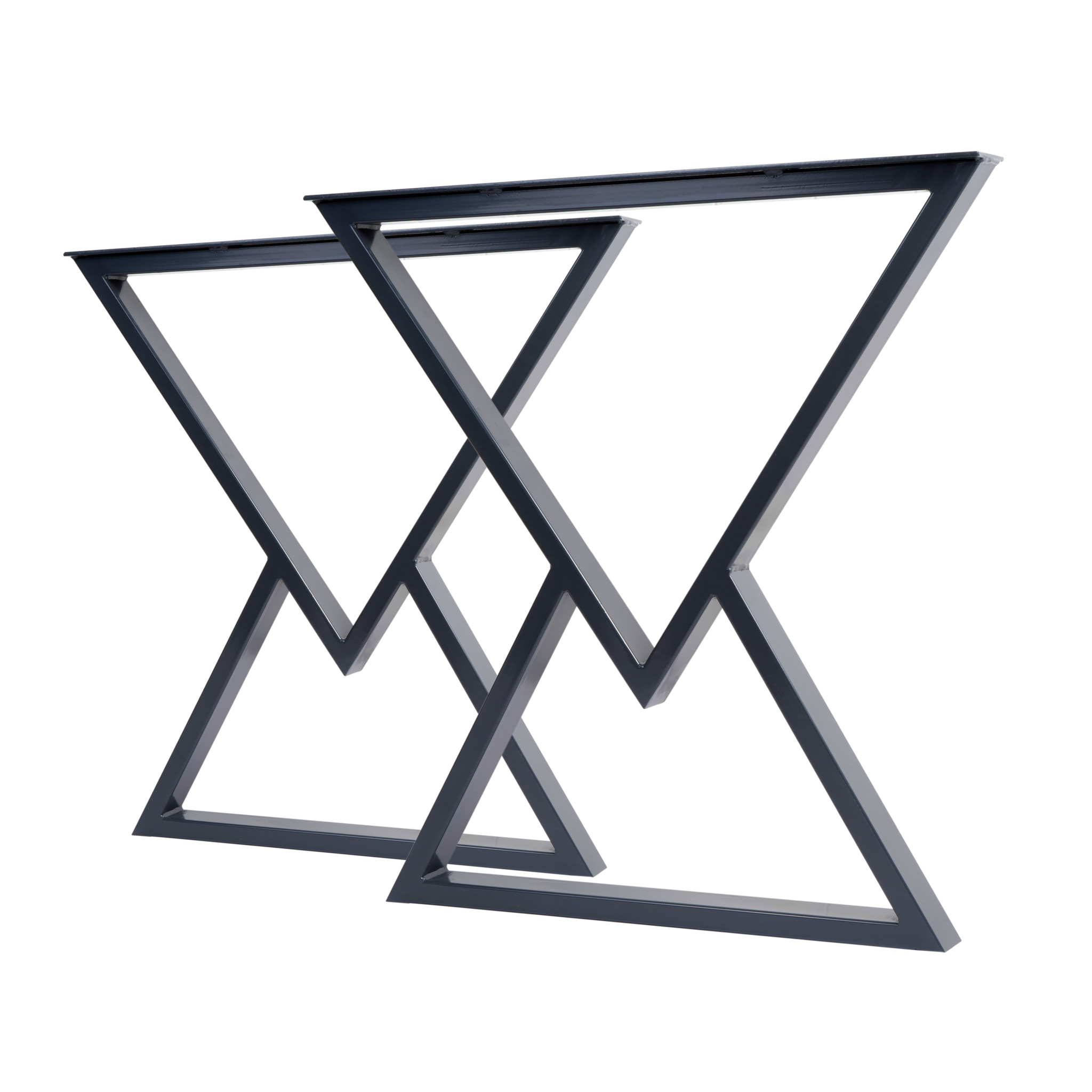 Hourglass Industrial Steel Table Legs - Pair - Pipe Dream Fittings