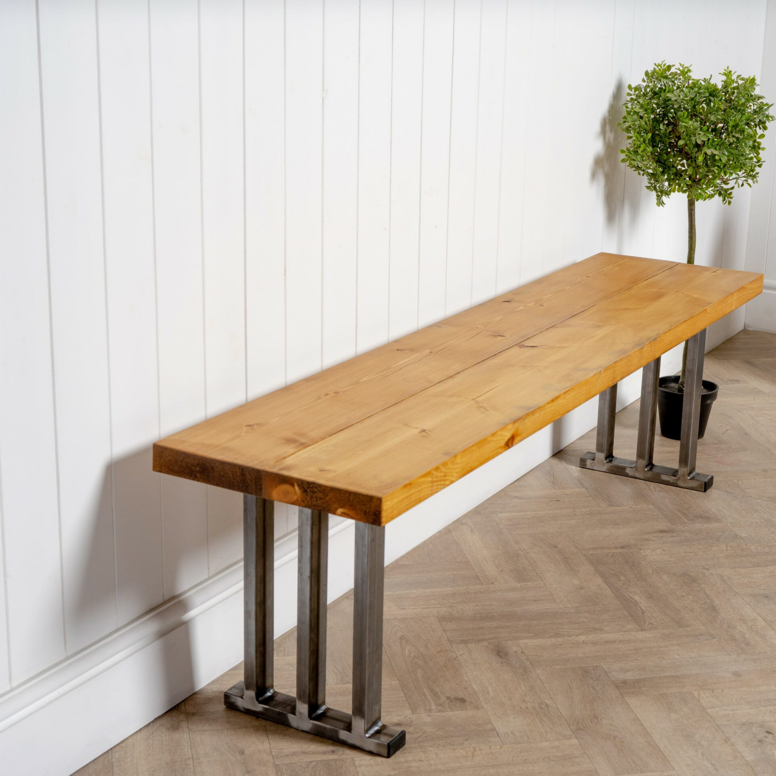 Pantheon Industrial Steel Bench Legs – Pair - Pipe Dream Fittings