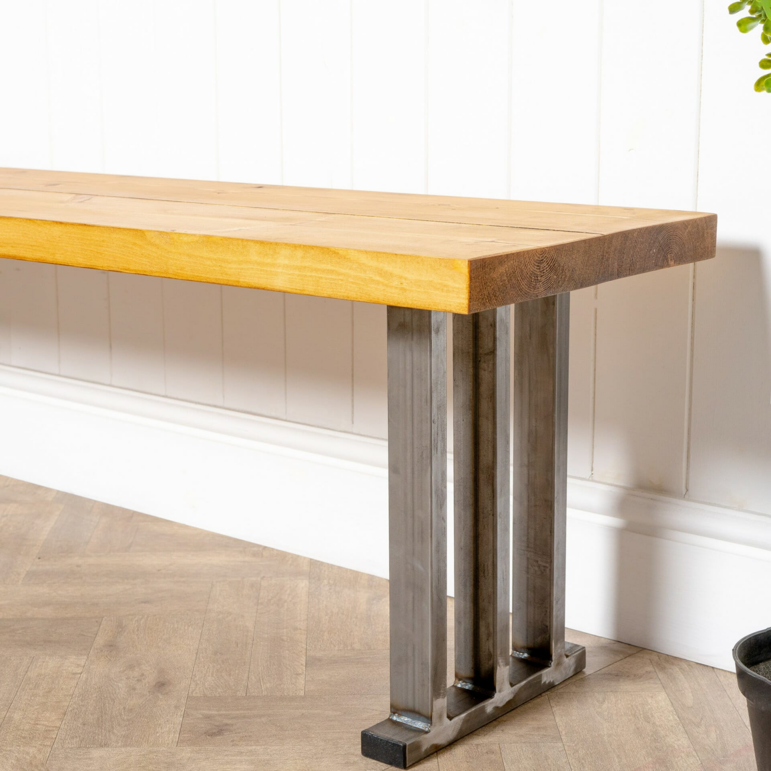 Pantheon Industrial Steel Bench Legs – Pair - Pipe Dream Fittings