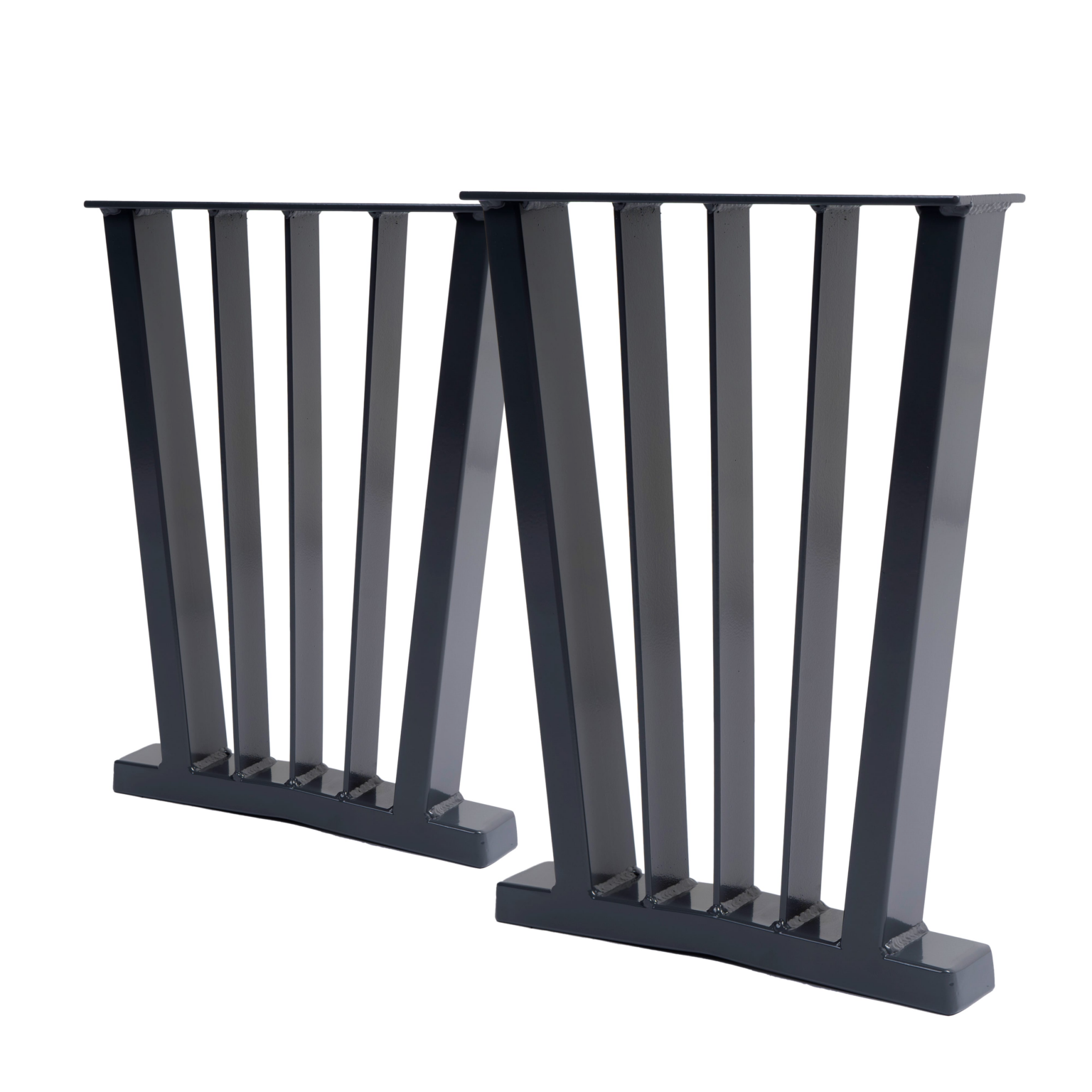 Spoked Industrial Steel Bench Legs – Pair - Pipe Dream Fittings
